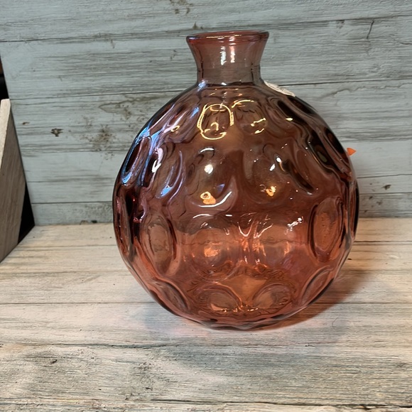 Accents | Vidrios San Miguel Pink Recycled Glass Thumbprint Vase Bottle ...